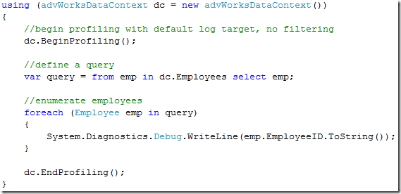 KristoferA's blog: Profiling Linq-to-SQL applications